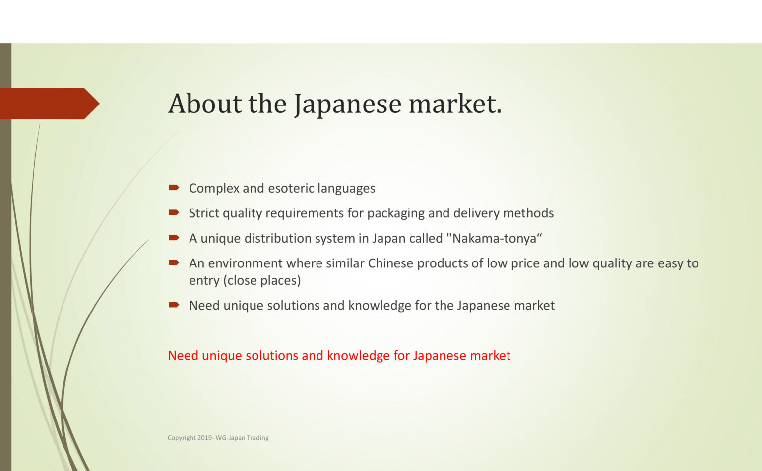 Our promotion strategy | WG-Japan Trading LLC